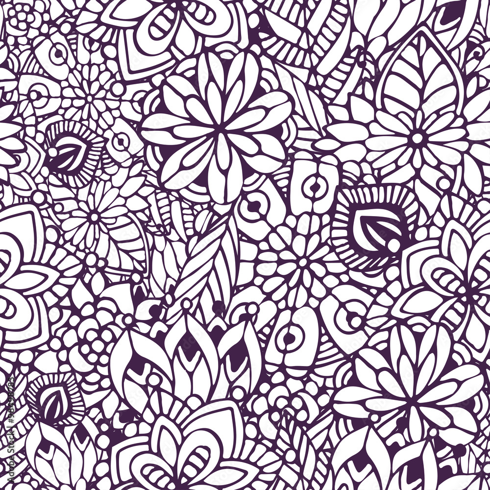 Zentangle coloring page. Doodle seamless pattern in vector. Creative ...