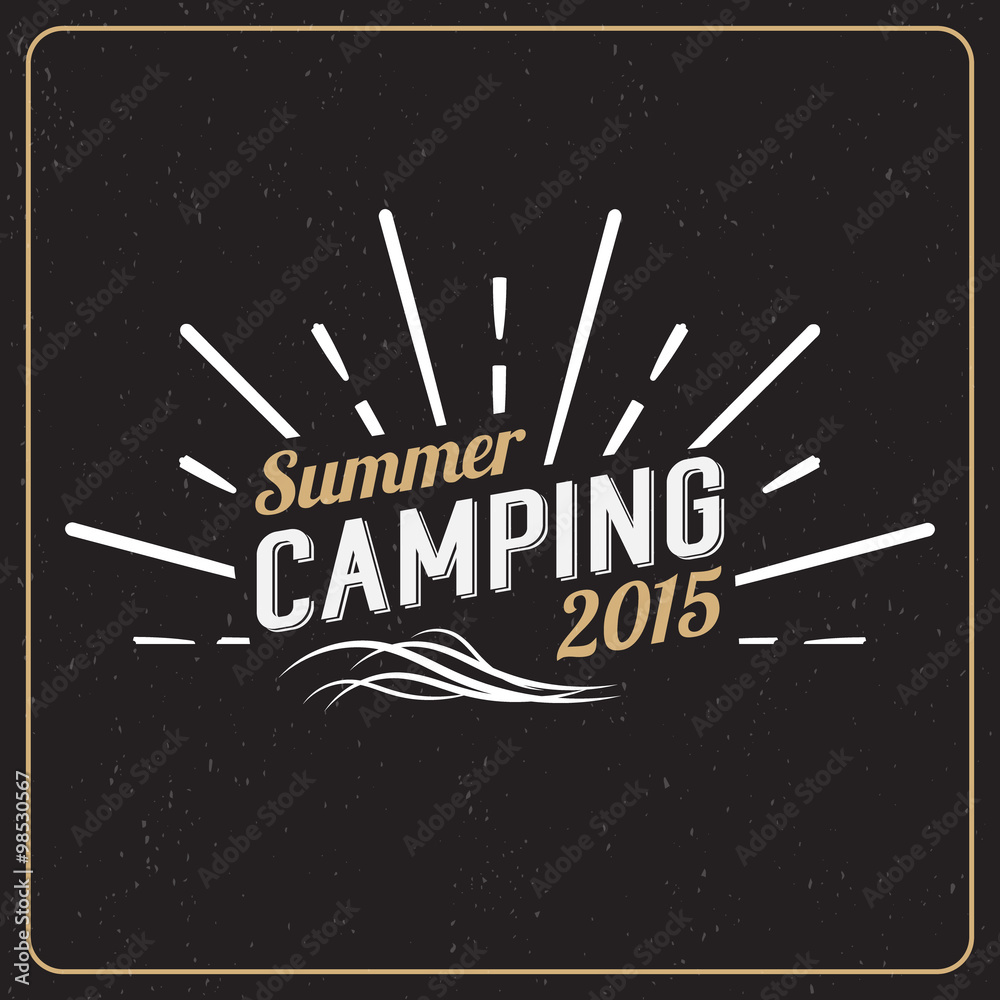 Vintage summer camp badge and outdoor logo's, emblem and label. Camping ...
