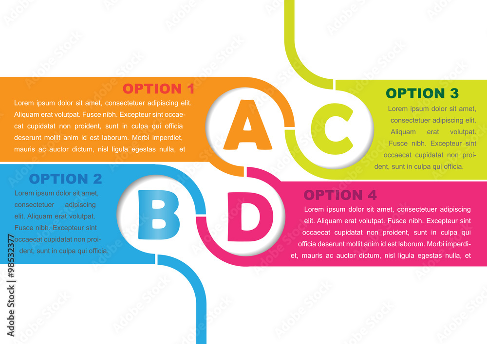 Vector background with four choices ABCD Stock Vector | Adobe Stock