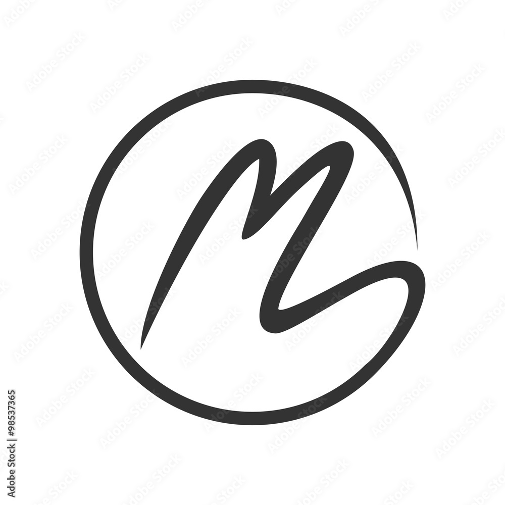 Initial M Stroke Circle Stock Vector | Adobe Stock