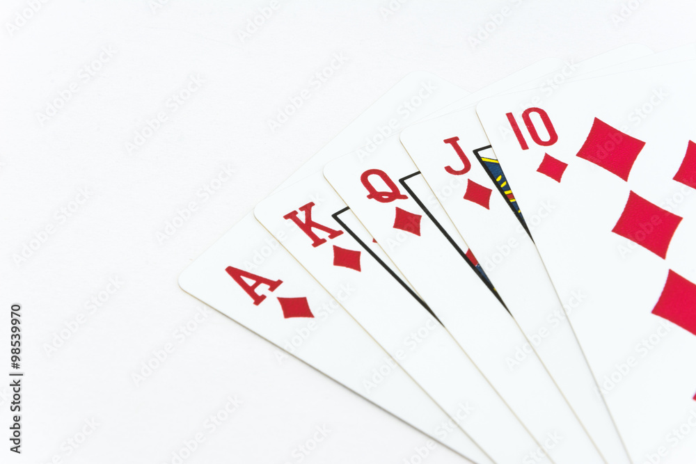 Playing cards on a white background Stock Photo | Adobe Stock