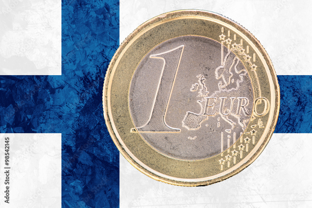 One euro coin on the flag of Finland as background Stock Photo | Adobe ...