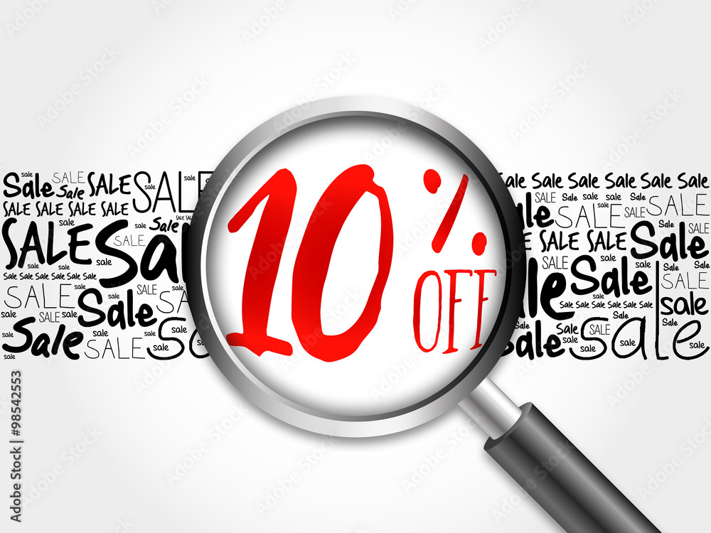 10% OFF Sale word cloud background, business concept Stock Illustration | Adobe Stock