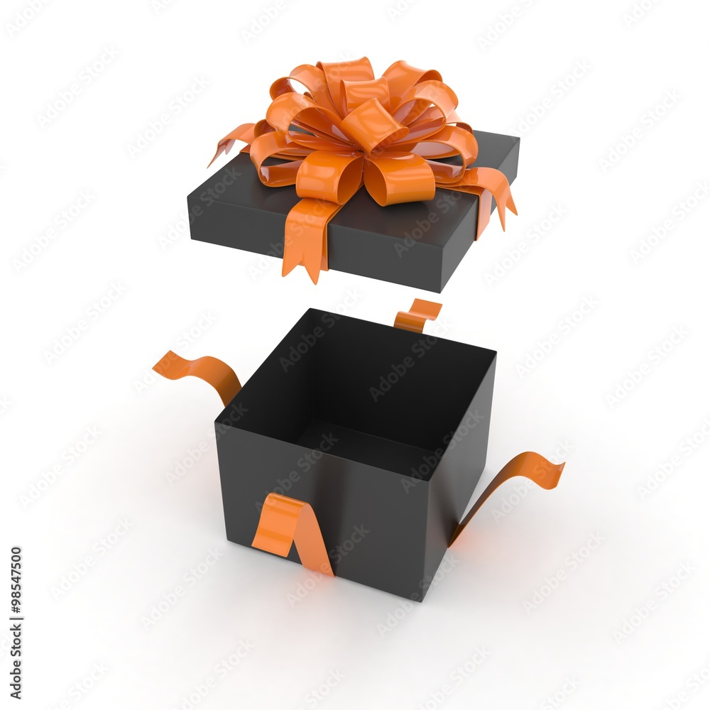 open gift box with bows isolated on white Stock Illustration | Adobe Stock