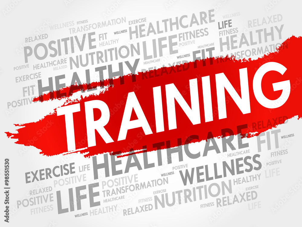 TRAINING word cloud, fitness, sport, health concept Stock Vector ...