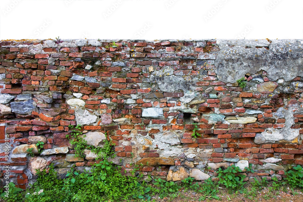 Old brick and stone italian wall built in the 1800s Stock Photo | Adobe ...
