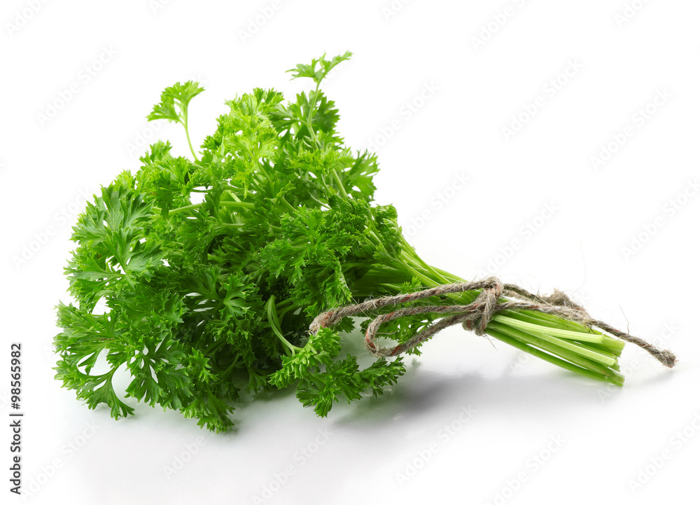 Fresh parsley isolated on white Stock Photo | Adobe Stock