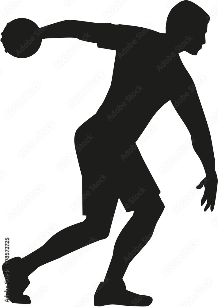 Discus thrower silhouette Stock Vector | Adobe Stock