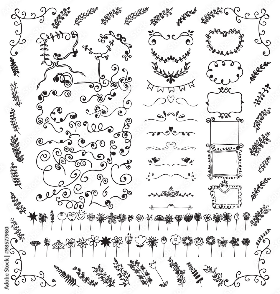 Flower Doodles Border