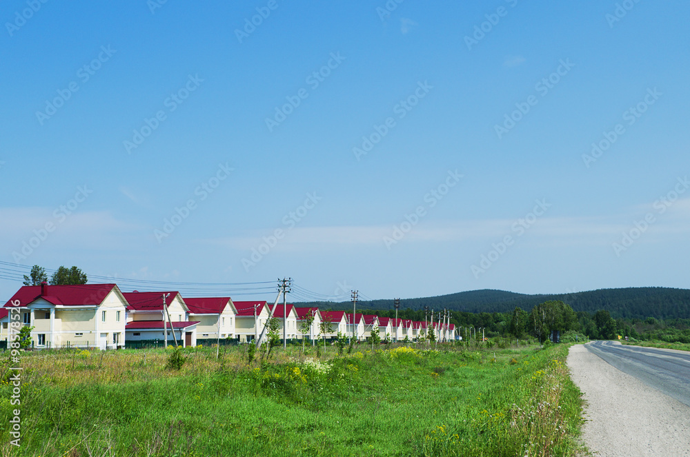 New village of similar houses Stock Photo | Adobe Stock