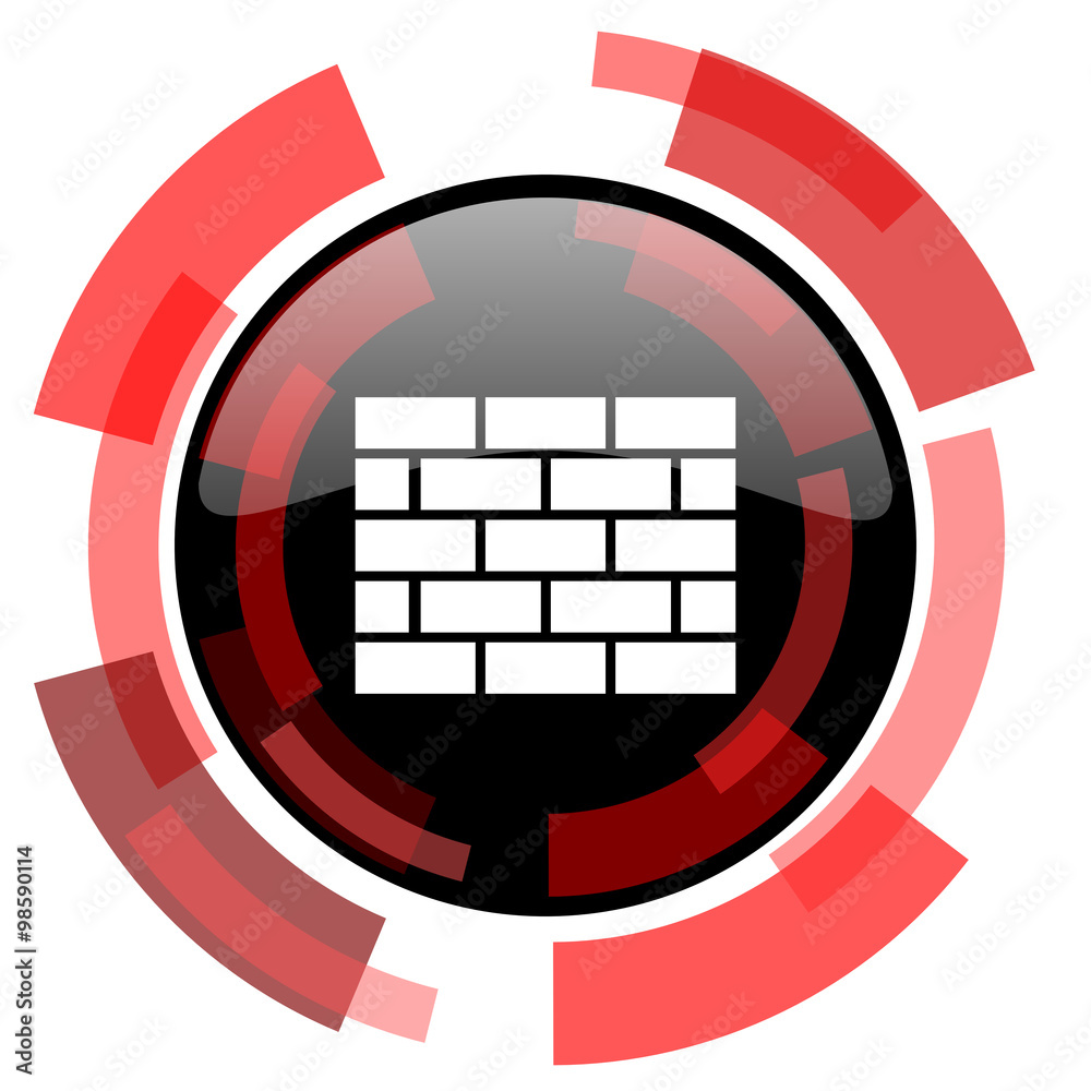 firewall red modern web icon Stock Illustration | Adobe Stock