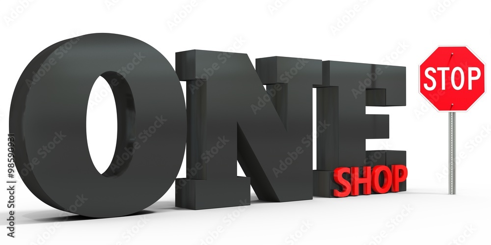 3d one stop shop sign Stock Illustration | Adobe Stock