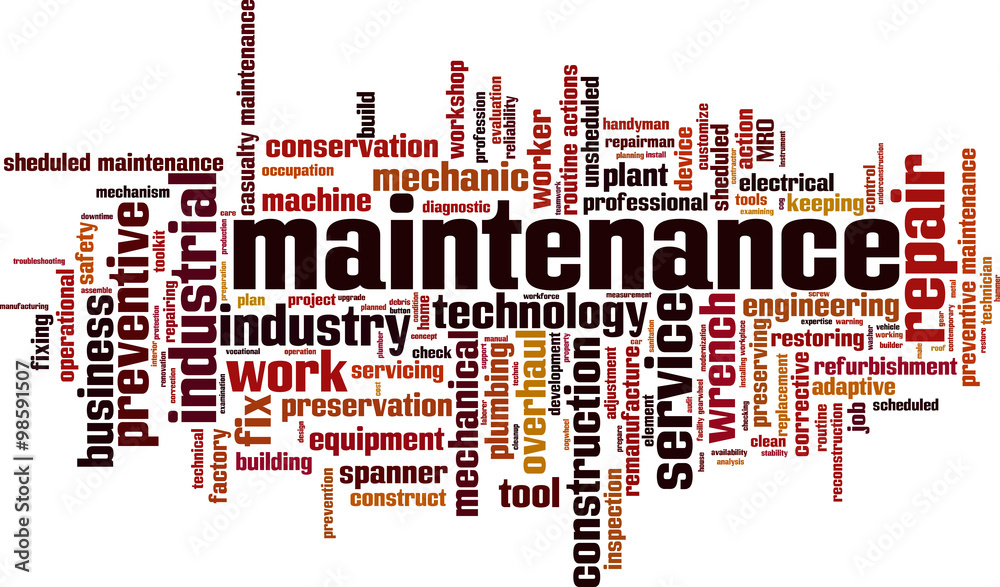 Maintenance word cloud concept. Vector illustration Stock Vector ...