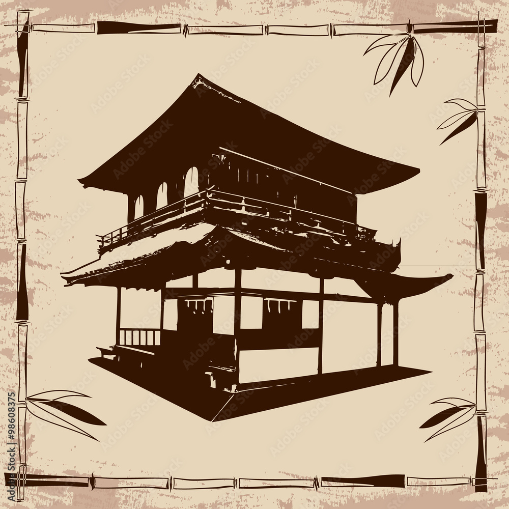 Japanese House Stock Vector | Adobe Stock