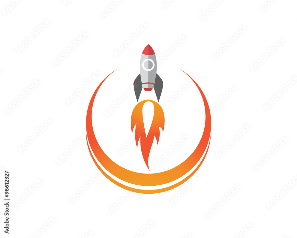 Rocket launch logo Stock Vector | Adobe Stock
