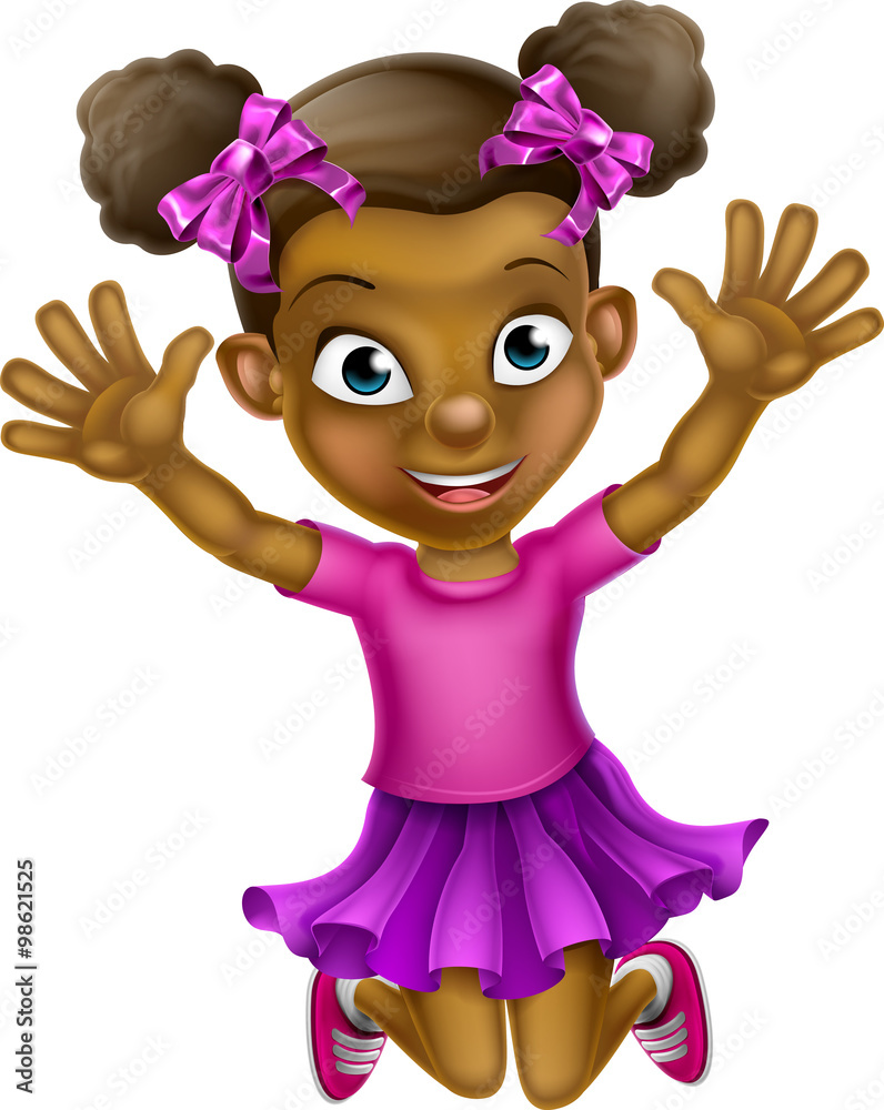 Jumping Happy Girl Clipart