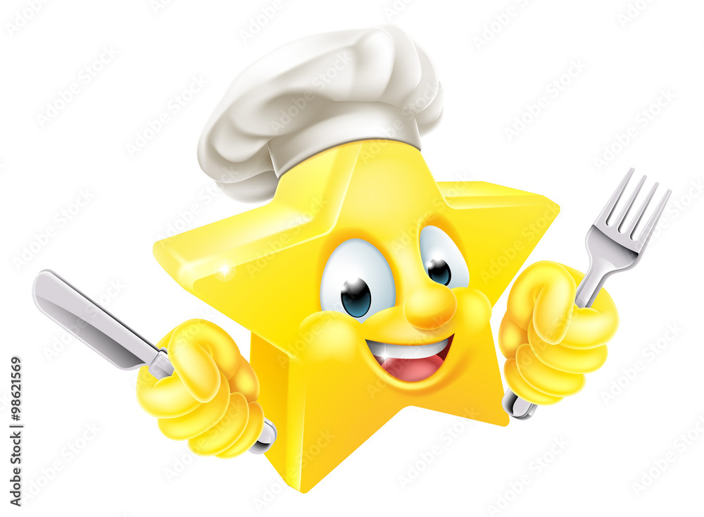 Cartoon Star Chef Stock Vector | Adobe Stock