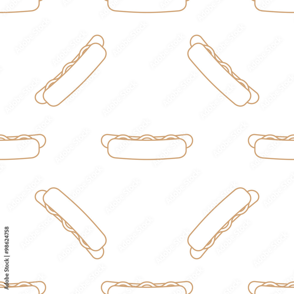 hot dog outline seamless pattern. Stock Vector | Adobe Stock