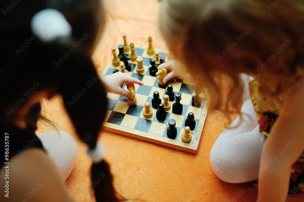 kids playing chess Stock Photo | Adobe Stock