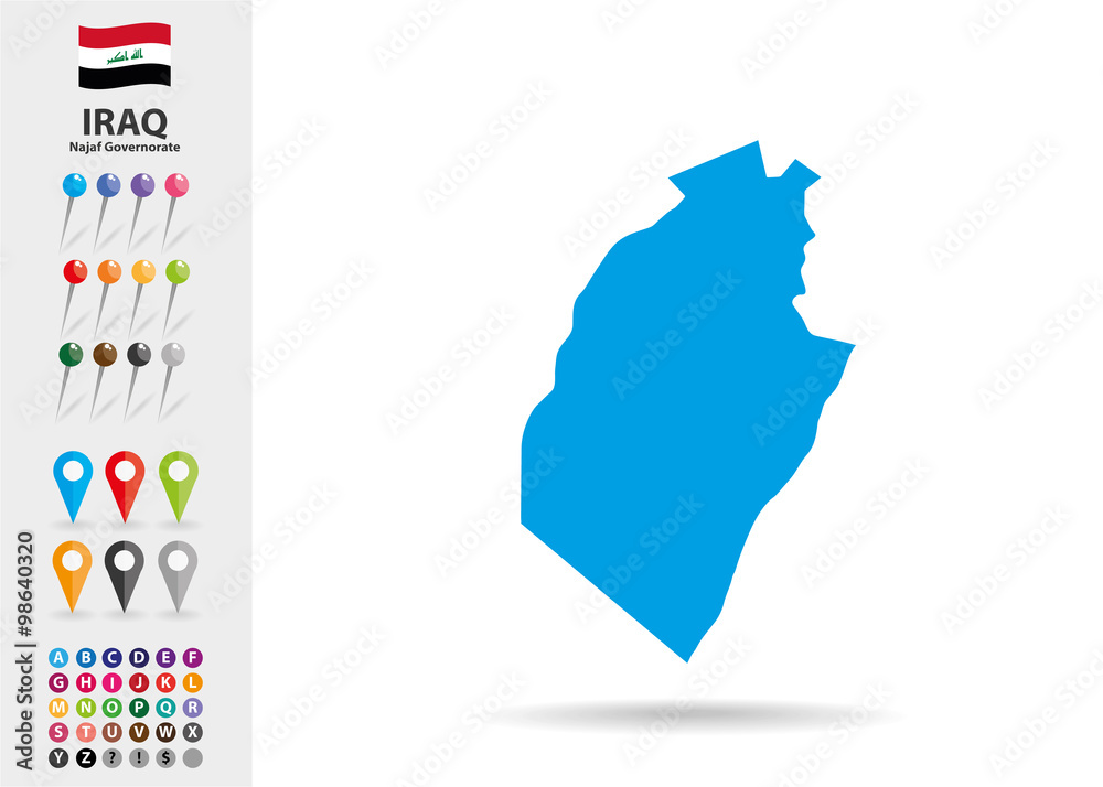 Map of Najaf in Iraq Stock Vector | Adobe Stock