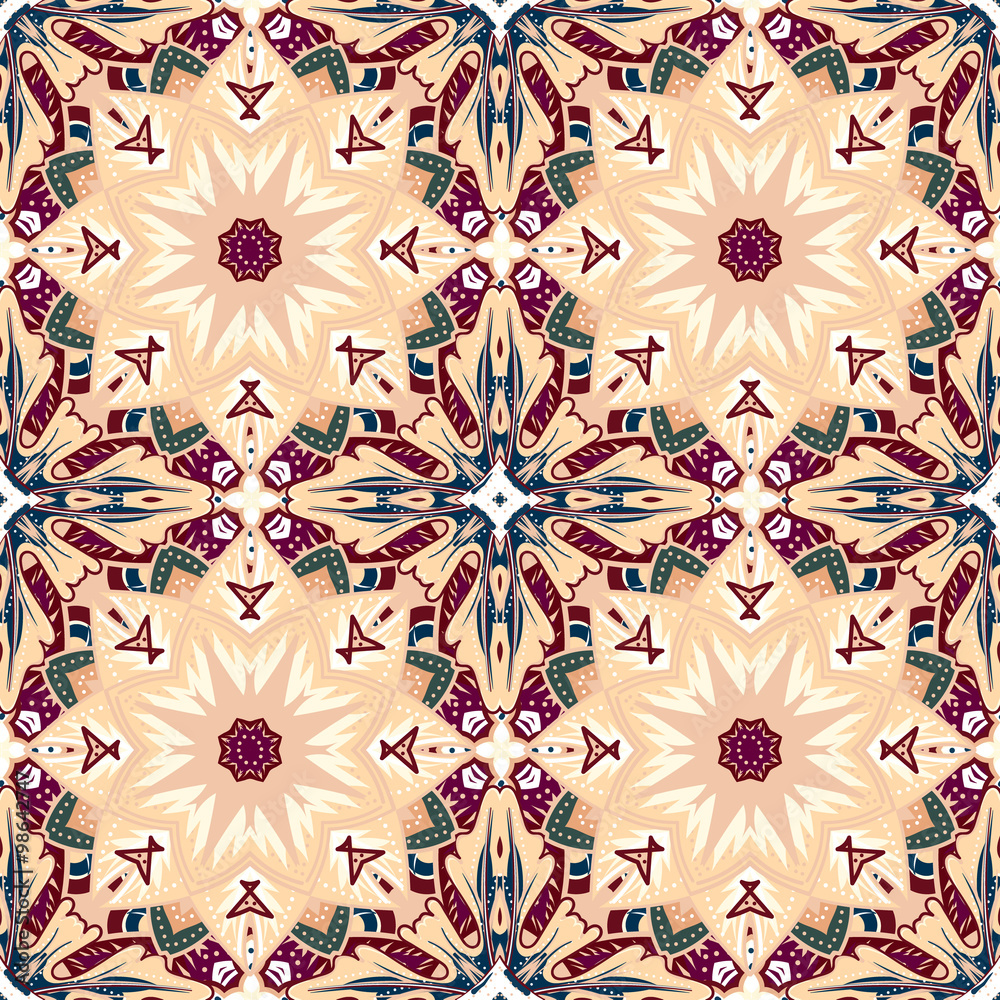 Seamless Damask Background Pattern Design and Wallpaper Made of Turkish ...