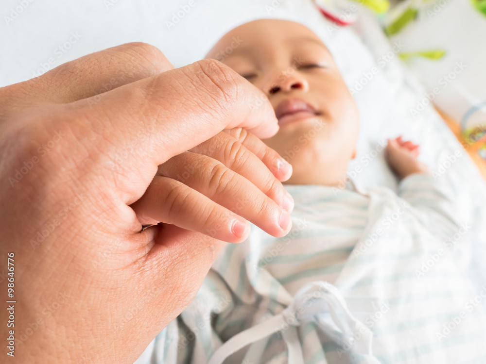 baby hand with father's hand Stock Photo | Adobe Stock