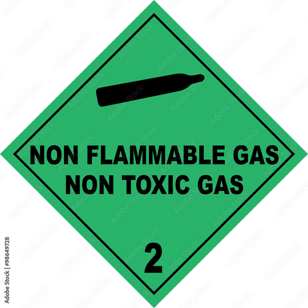 Class 2 Dangerous Goods Warning Label Stock Illustration | Adobe Stock