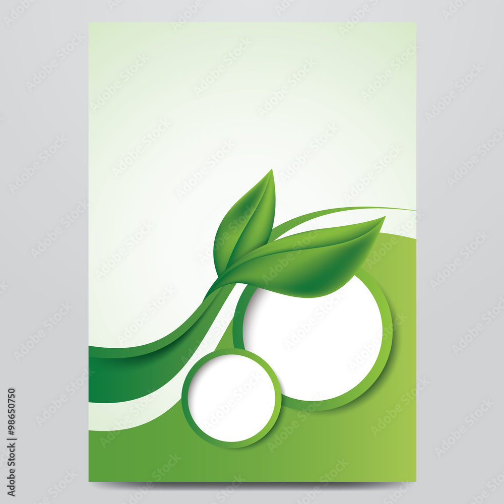 Vector eco flyer, poster, brochure, magazine cover template. Modern ...