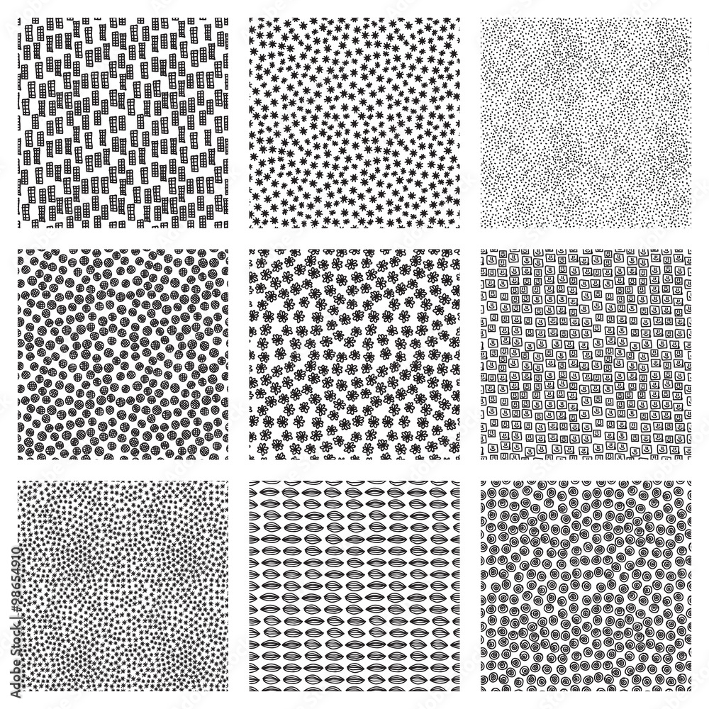 Set of abstract grungy hand drawing texture backgrounds. Vector ...