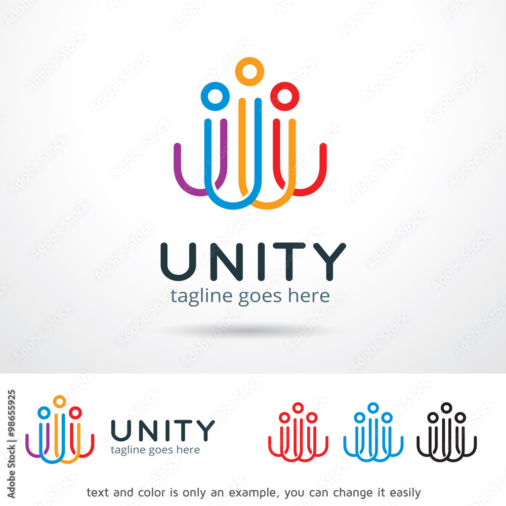 Unity Logo Template Design Vector Stock Vector | Adobe Stock