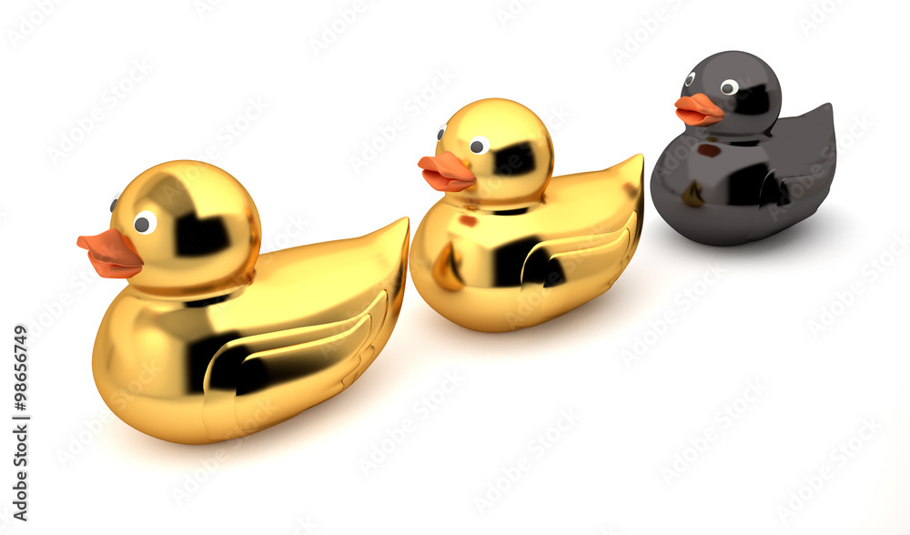 Golden duck - Rubber duck - ugly duckling (High resolution Three ...