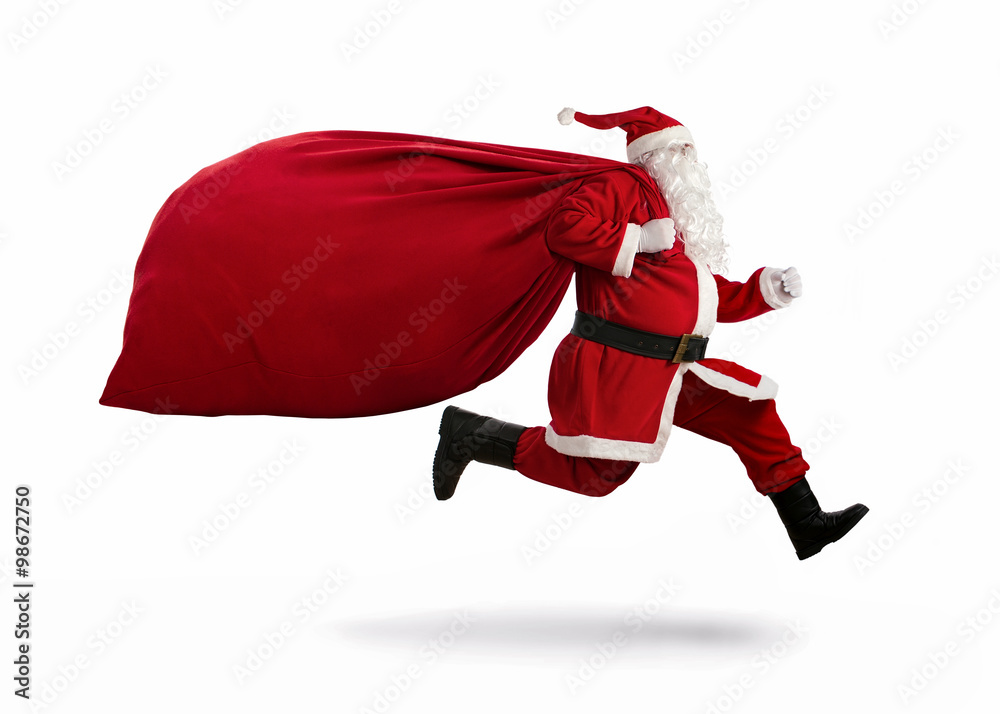 Santa Claus Running Away
