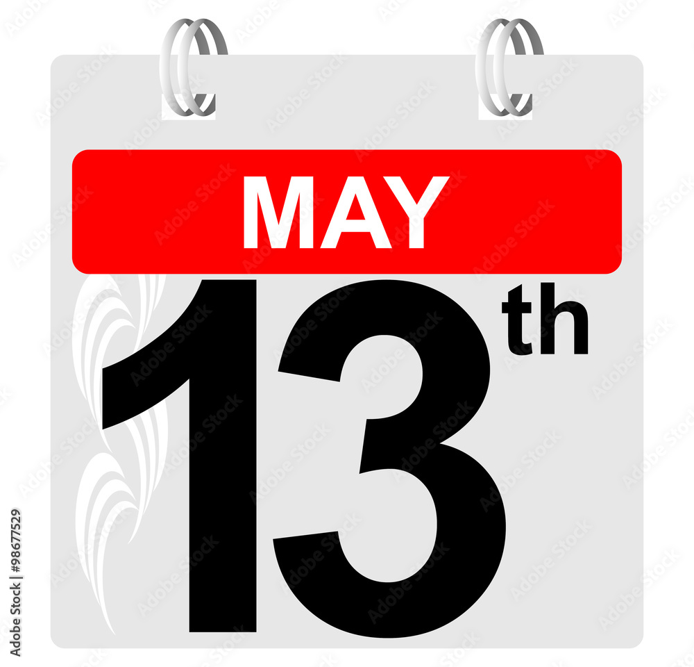 13th may calendar with ornament Stock 벡터 | Adobe Stock