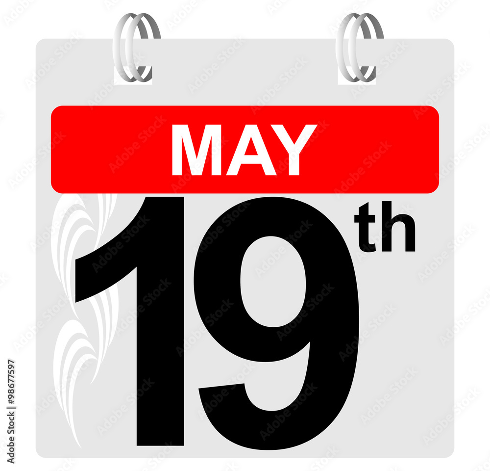 19th may calendar with ornament Stock Vector | Adobe Stock