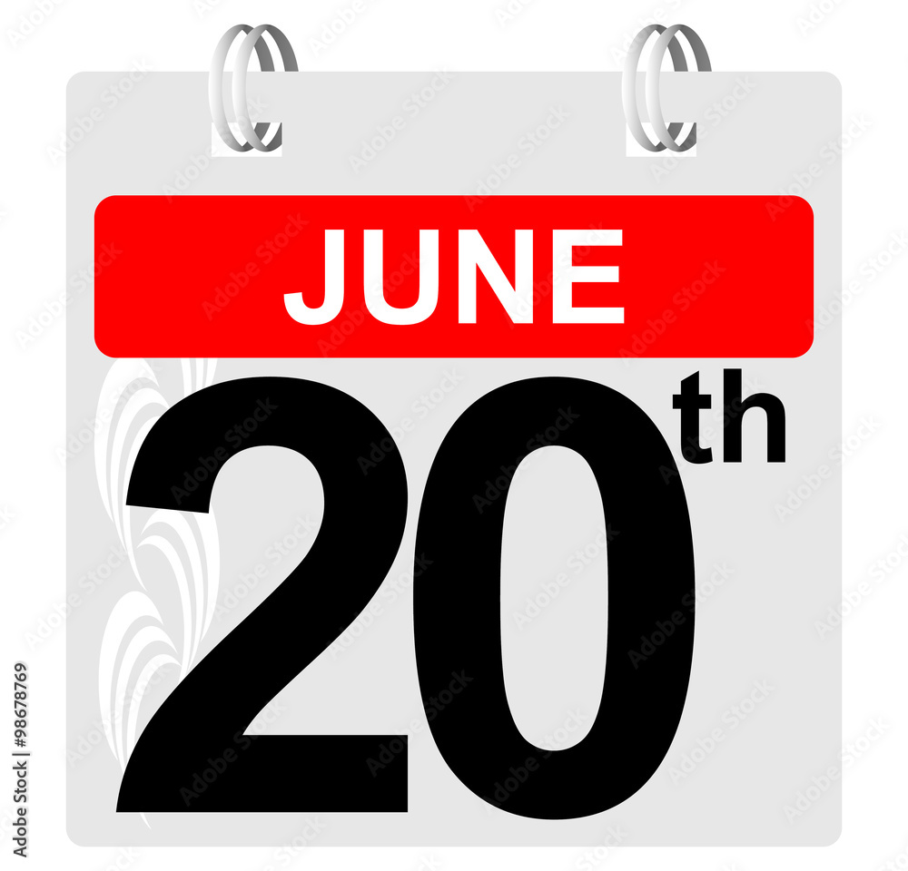 20th june calendar with ornament Stock 벡터 | Adobe Stock