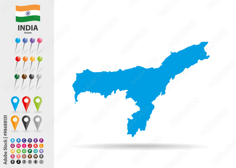 Indian State of Assam Stock Vector | Adobe Stock