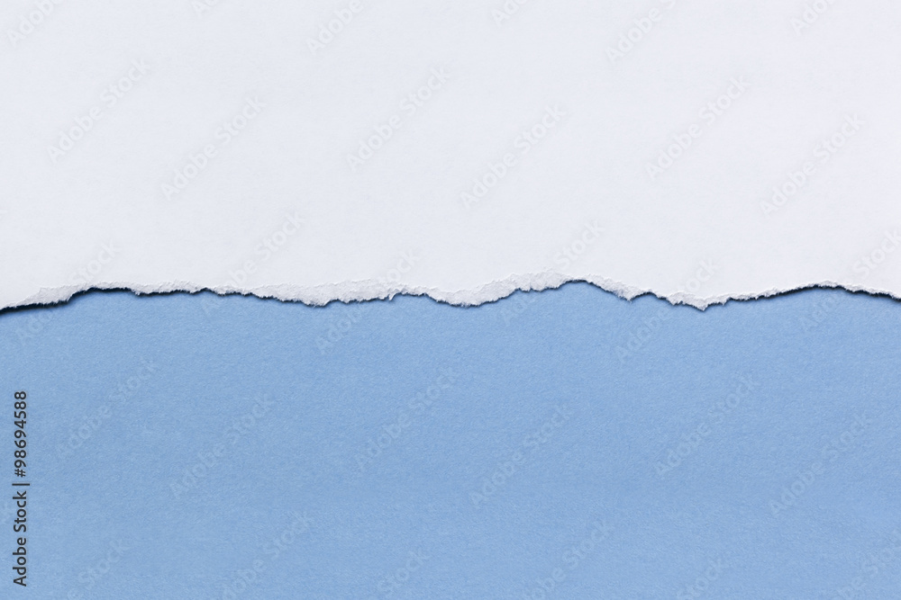White Paper Tear over Blue Stock Photo | Adobe Stock