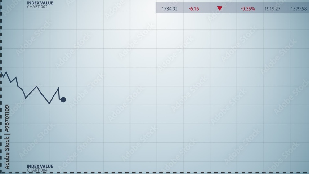 Stock index chart with a graph diagram. Display and monitors growth and ...