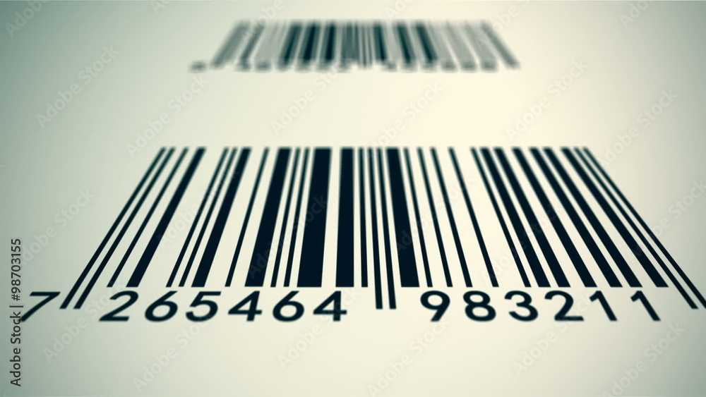 Barcode scanner animation of retail consumer good being sold on the ...
