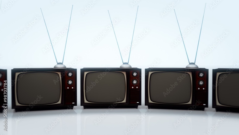 The loopable collection of an old-fashioned color tv set with the ...