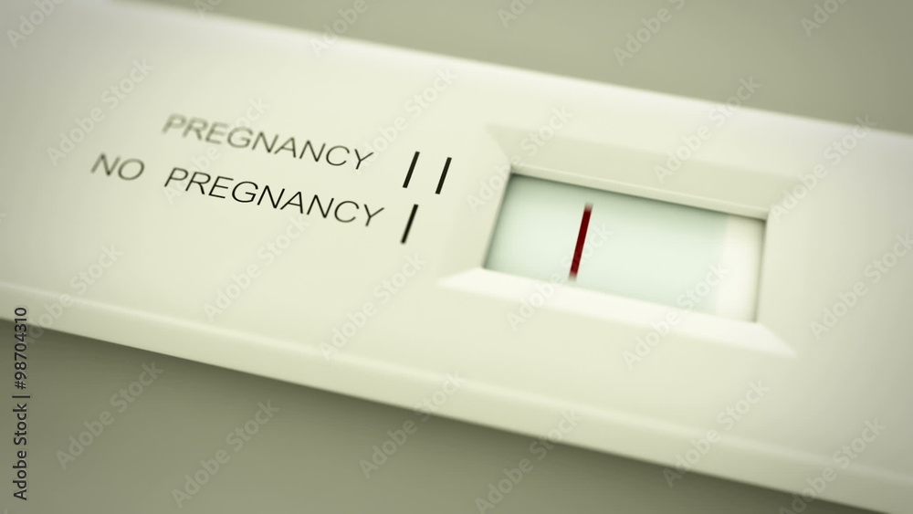 Medical animation of the negative passed pregnancy test. One line ...
