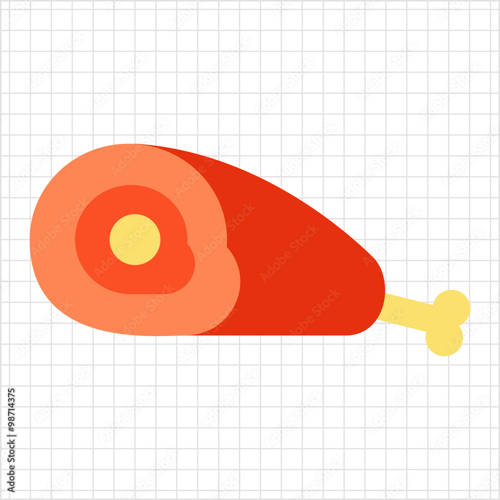 Ham with bone Stock Vector | Adobe Stock