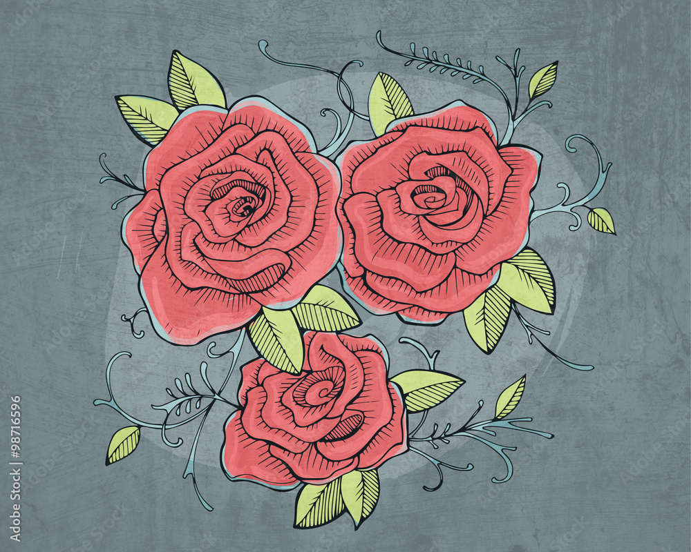 Three Roses Drawing