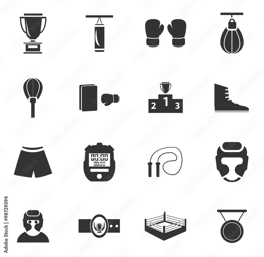 Boxing icons Stock Vector | Adobe Stock