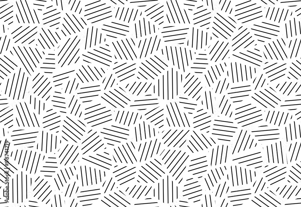 Seamless pattern with striped polygons, abstract geometric repeating ...