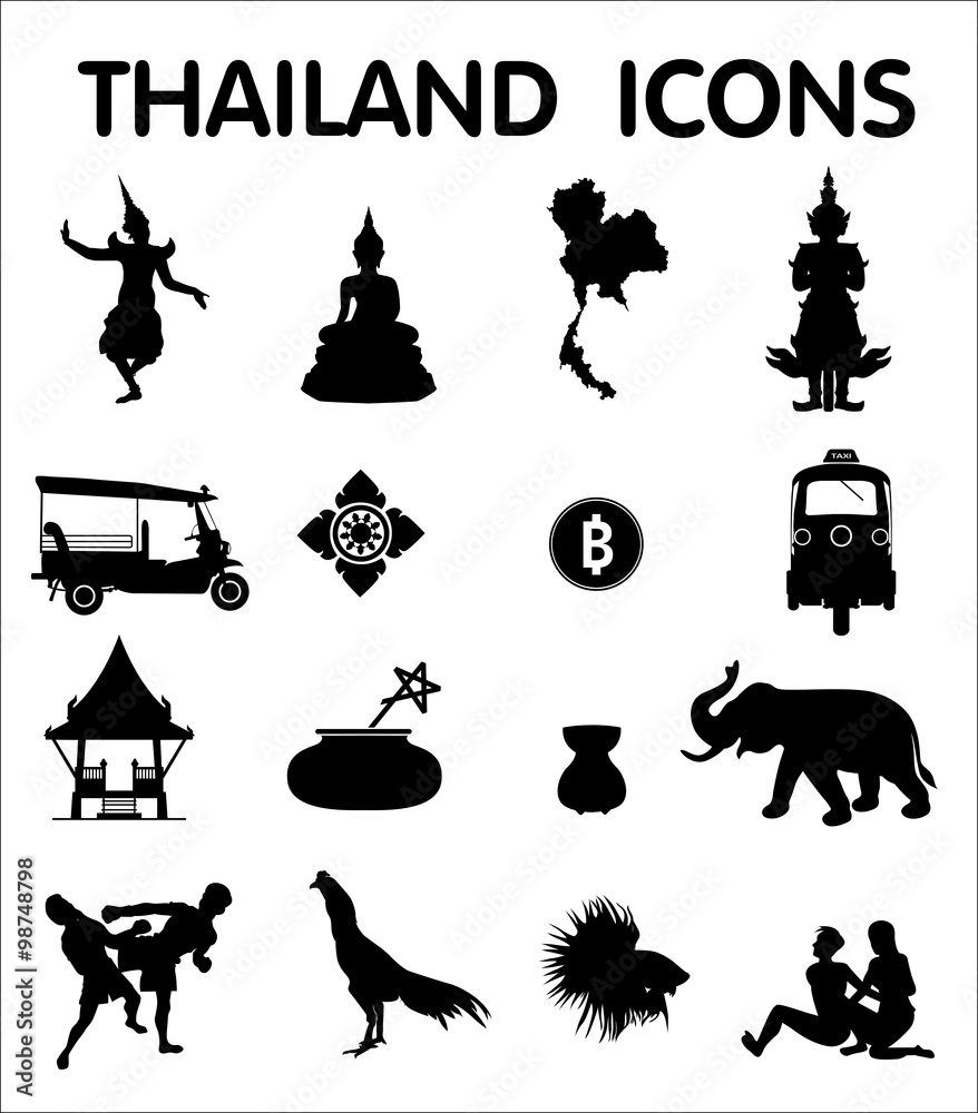 Thailand icons Stock Vector | Adobe Stock