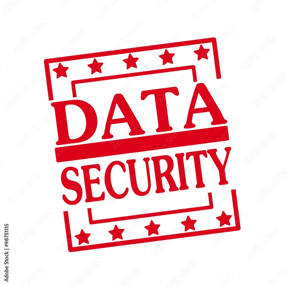 Data security red stamp text on squares on white background Stock ...