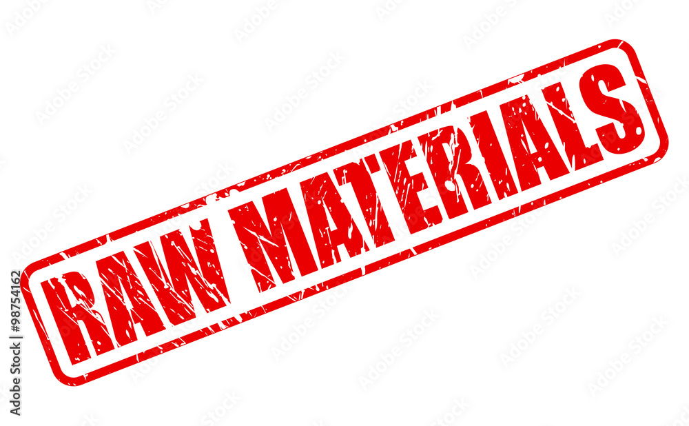RAW MATERIALS red stamp text Stock-Vektorgrafik | Adobe Stock
