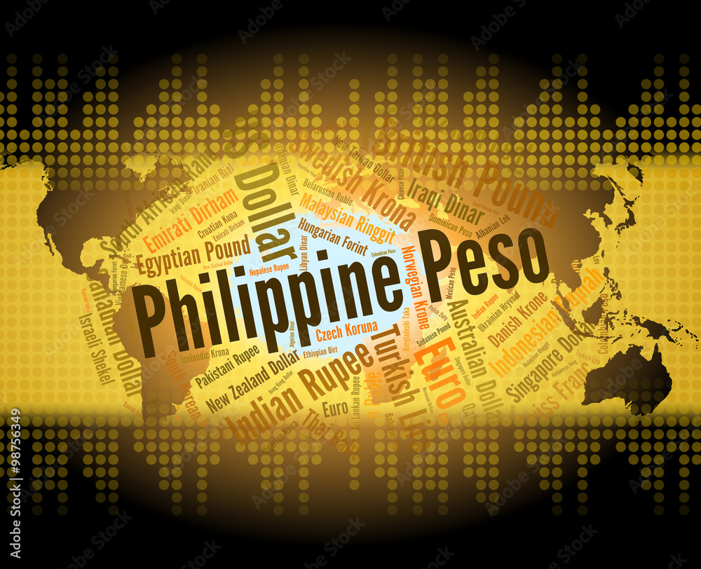 Philippine Peso Means Exchange Rate And Banknote Stock Photo | Adobe Stock