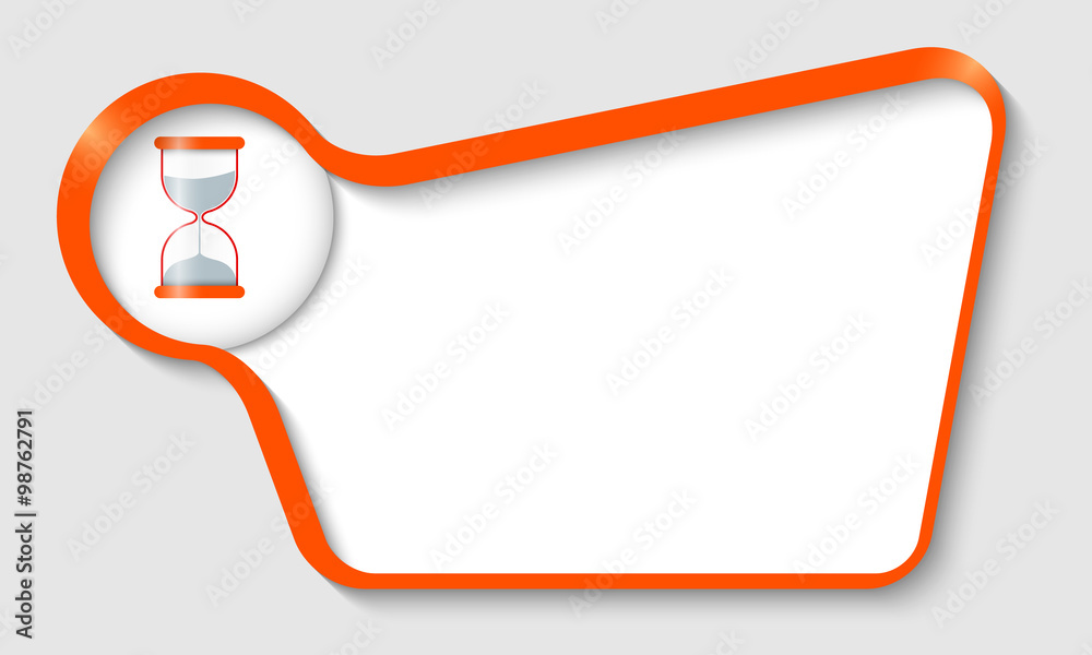 Orange text box for your text and sand glass Stock Vector | Adobe Stock